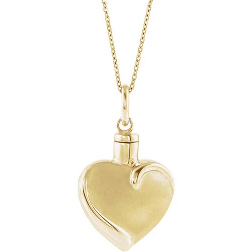 10k Yellow Gold Heart Ash Holder Necklace JJR45393Y | Joy Jewelers