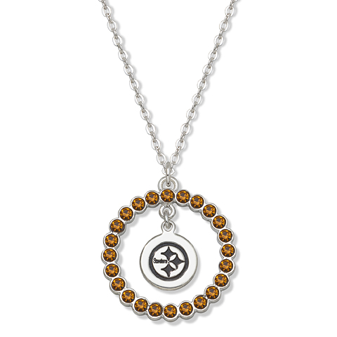 Pittsburgh Steelers Spirit Crystal Logo Necklace STE067N-CR