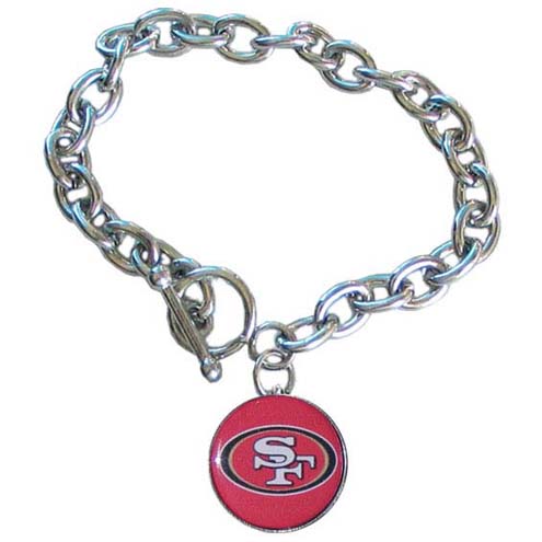 San Francisco 49ers NFL Charm Bracelet FB075PD | Joy Jewelers