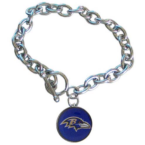 Baltimore Ravens NFL Charm Bracelet FB180PD | Joy Jewelers