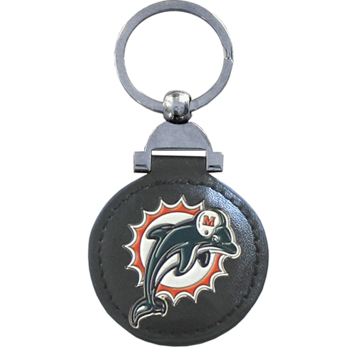 Miami Dolphins Leather Key Ring FLS061 | Joy Jewelers