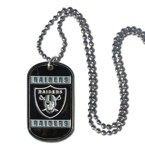 Oakland Raiders Dog Tag Necklace FTN125 | Joy Jewelers
