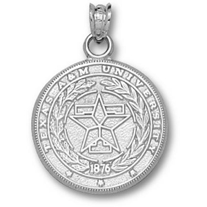 Sterling Silver 3/4in Texas A & M Aggies Seal Pendant TAM003-SS