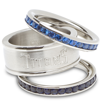 Tennessee Titans Team Logo Crystal Stacked Ring Set TIT035CR