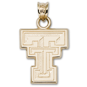 Texas Tech 5/8in 10k Bevel TT Pendant TXT049-10K | Joy Jewelers