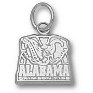 Sterling Silver 3/8in Alabama Crimson Tide Elephant Charm UAL025-SS