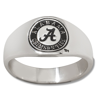 Sterling Silver University of Alabama Logo Enamel Ring UAL338-SS