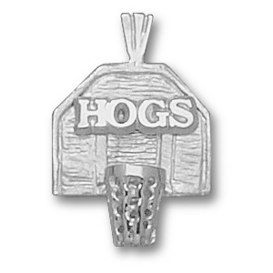 Arkansas Razorbacks 5/8in Sterling Silver Backboard Pendant UAR008-SS