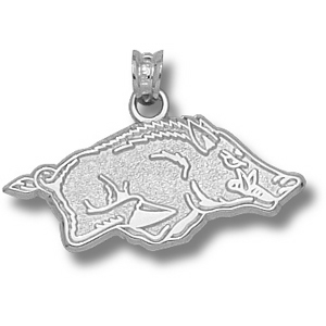 Sterling Silver 1/2in Arkansas Razorbacks Pendant UAR022-SS