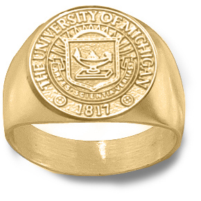 14kt Yellow Gold University of Michigan Seal Ring UM003GR