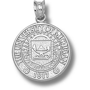 Sterling Silver 5/8in University of Michigan Seal Pendant UM003-SS