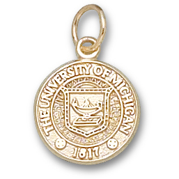 Univ of Michigan 1/2in Pendant 14kt Yellow Gold UM018 | Joy Jewelers