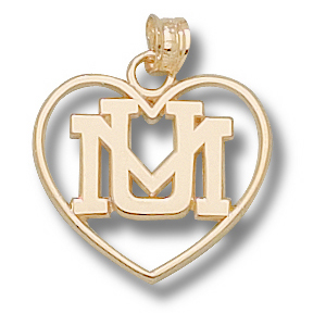 Montana Grizzlies 5/8in 14k Heart Pendant UMT011 | Joy Jewelers