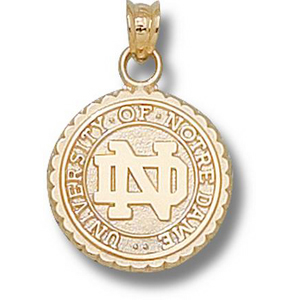 10kt Yellow Gold 5/8in University of Notre Dame Seal Pendant UND003-10K