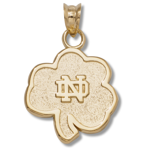 10kt Yellow Gold 5/8in Notre Dame Shamrock Pendant UND005-10K