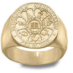 University of Nebraska Men's Seal Ring 14k Yellow Gold UNE003GR