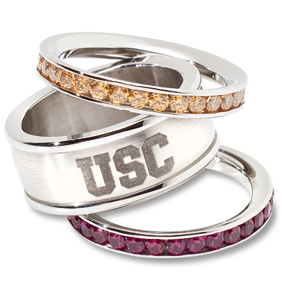 University of Southern California Crystal Stacked Rings USC335CR