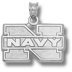 Sterling Silver 1/2in Navy N Pendant USN008-SS | Joy Jewelers