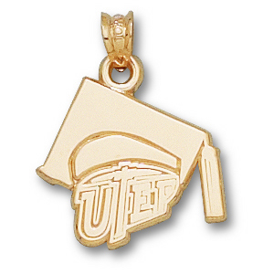14kt Yellow Gold 5/8in UTEP Grad Cap Pendant UTE010 | Joy Jewelers