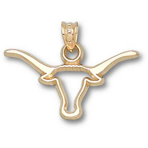 10kt Yellow Gold 3/8in Pierced Texas Longhorn Pendant UTX003-10K