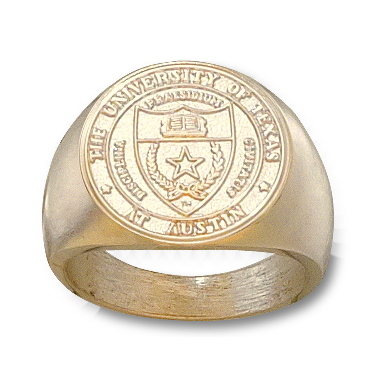 10kt Yellow Gold University of Texas Seal Ring UTX005GR-10K
