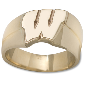 10kt Yellow Gold University of Wisconsin Motion W Men's Ring UWI030GR-10K