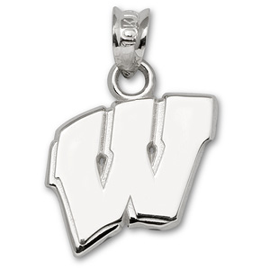 Sterling Silver 1/2in Wisconsin Motion W Charm UWI030-SS