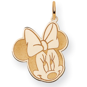 Gold-Plated Sterling Silver 3/4in Minnie Mouse Charm WD136GP