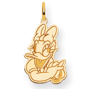 Daisy Duck Charm 3/4in Gold-Plated Sterling Silver WD144GP