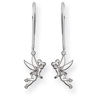 Tinker Bell Wire Earrings - 14k White Gold WD256W | Joy Jewelers