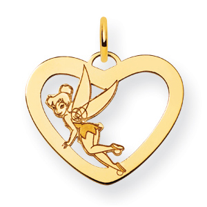Tinker Bell Heart Charm 5/8in 14k Yellow Gold WD262Y | Joy Jewelers