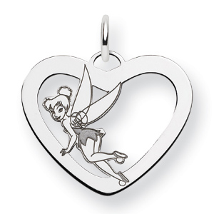 Tinker Bell Heart Charm 5/8in - 14k White Gold WD262W | Joy Jewelers