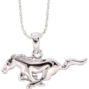 Ford Mustang 5/8in Necklace - Sterling Silver NDF513 | Joy Jewelers