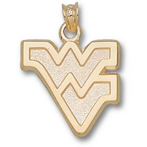14kt Yellow Gold 5/8in University of West Virginia WV Pendant WVU002