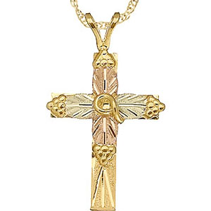 10k Black Hills Gold Cross 15mm x 21mm C4_BHG | Joy Jewelers