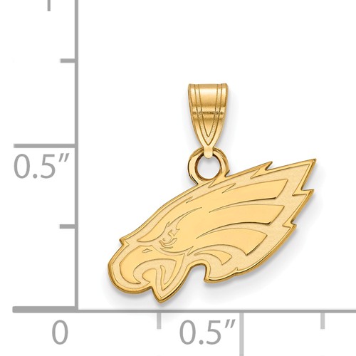 10k Yellow Gold 1/2in Philadelphia Eagles Pendant 1Y002EAG