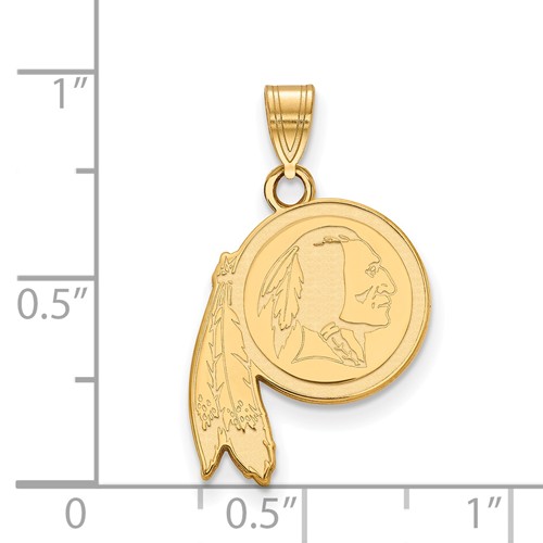 10k Yellow Gold 5/8in Washington Redskins Pendant 1Y002RED