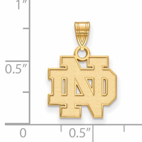 14k Yellow Gold 1/2in University of Notre Dame ND Pendant 4Y002UND