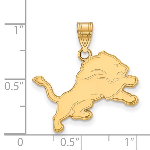 14k Yellow Gold 3/4in Detroit Lions Pendant 4Y003LIO | Joy Jewelers
