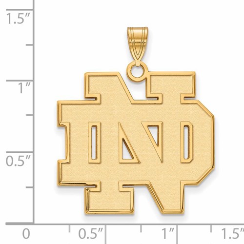 14k Yellow Gold 1in University of Notre Dame ND Pendant 4Y005UND