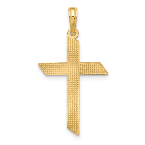 14k Yellow Gold Slanted Cross Pendant 1in D5350 | Joy Jewelers