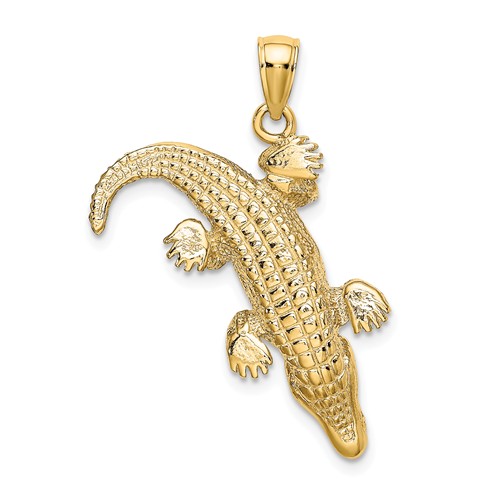 14k Yellow Gold Alligator Pendant 1in K6600 | Joy Jewelers