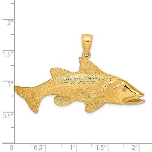 14k Yellow Gold 2-D Textured Red Fish Pendant K7897 | Joy Jewelers