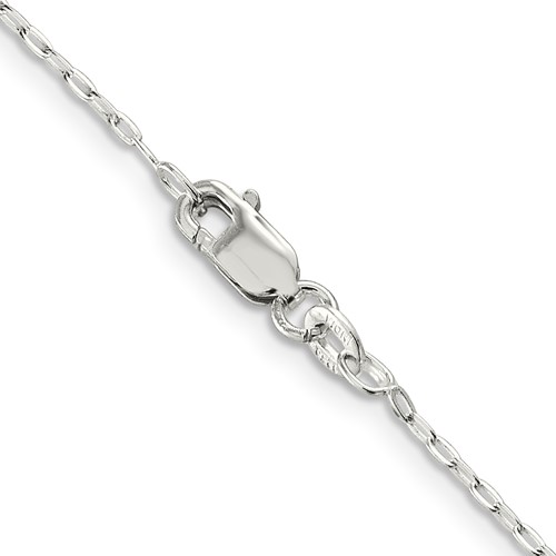 Sterling Silver 18in Beveled Oval Cable Chain .6mm QPE44-18