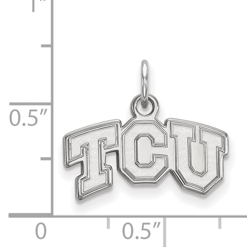 Sterling Silver 3/8in Texas Christian University TCU Pendant SS001TCU