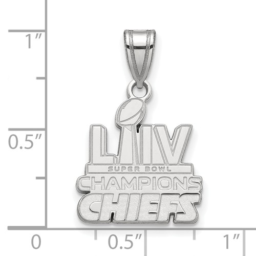 Sterling Silver Kansas City Chiefs Super Bowl LIV Pendant 5/8in SS002CHF19