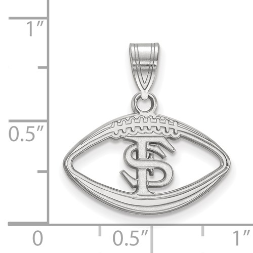 Sterling Silver 1/2in Florida State University Football Pendant SS018FSU