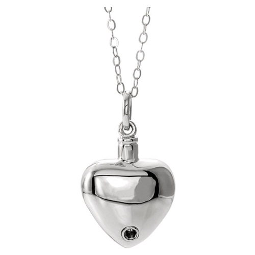 Sterling Silver Heart Ash Holder Necklace 18in JJR45177 | Joy Jewelers