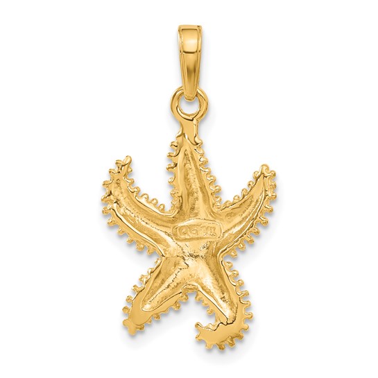 10k Yellow Gold Starfish Pendant With Polished Finish 1in 10C2537