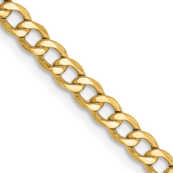 14kt Yellow Gold 22in Hollow Curb Link Chain 3.3mm BC106-22